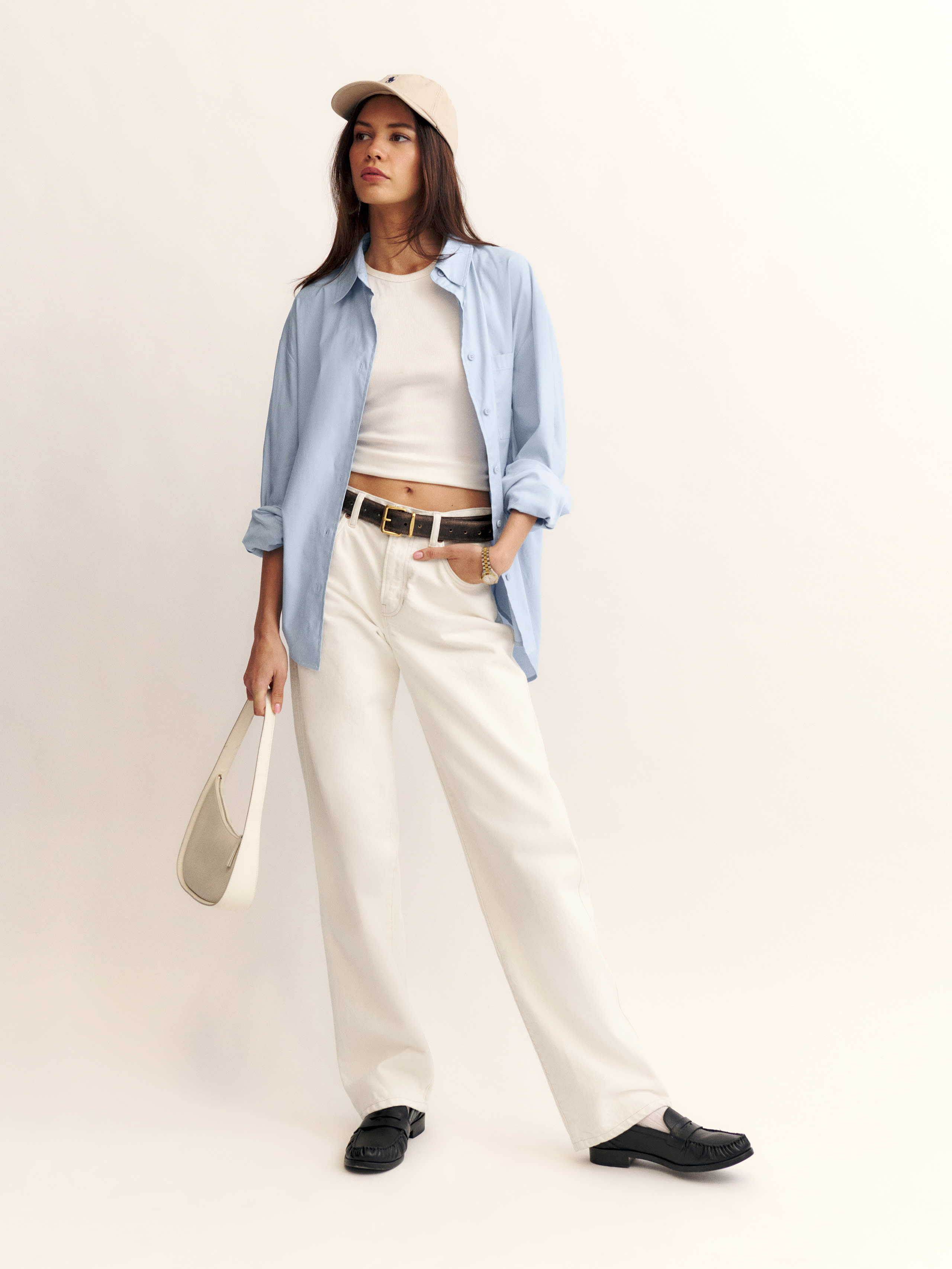 Reformation Val 90s Mid Rise Straight Jeans In Fior Di Latte | ModeSens